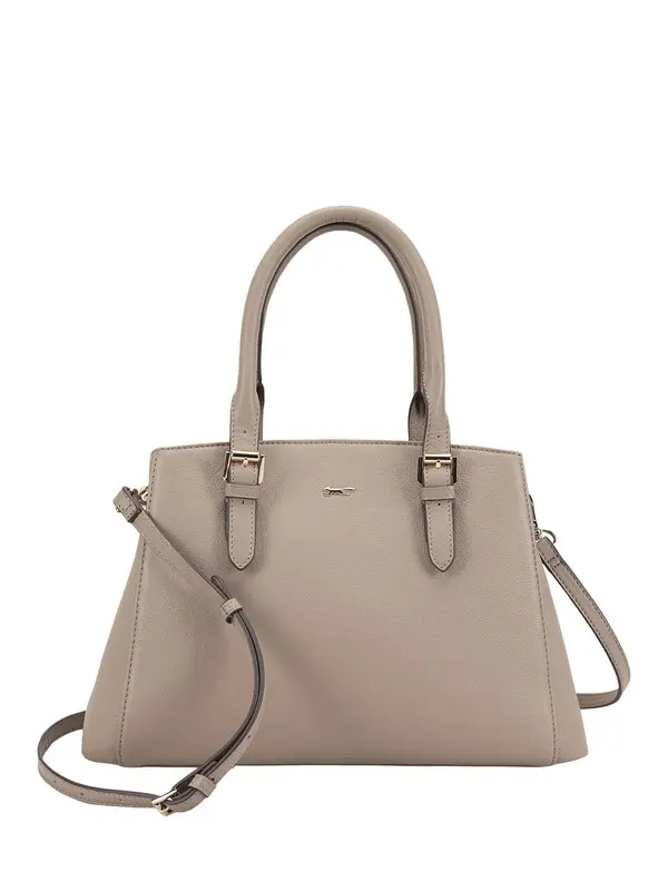 Paul Costelloe Davina Leather Grab Bag - Grey