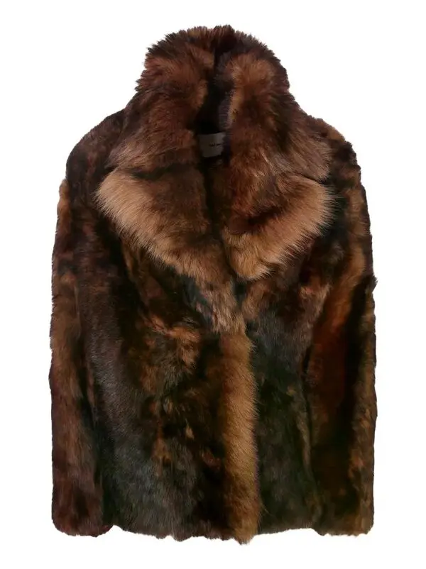 YVES SALOMON Notched-lapels Coat - Brown
