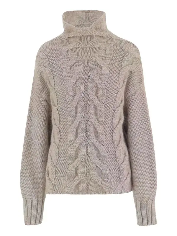 Khaite Nico Cable-knit Turtleneck Sweater - Neutrals