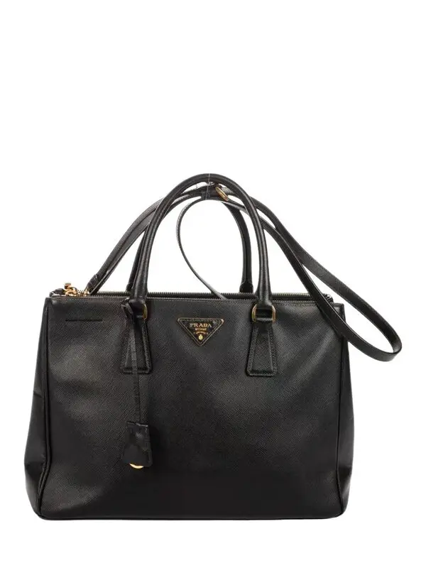 Prada Galleria Double Zip Tote Bag - Black