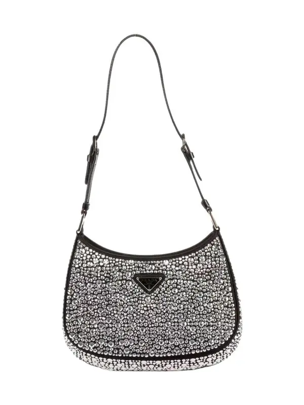 Prada Cleo Crystal-embellished Handbag - Silver