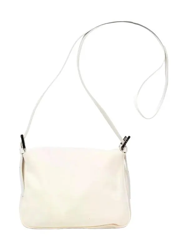 Fendi Ff Buckle Crossbody Bag - White