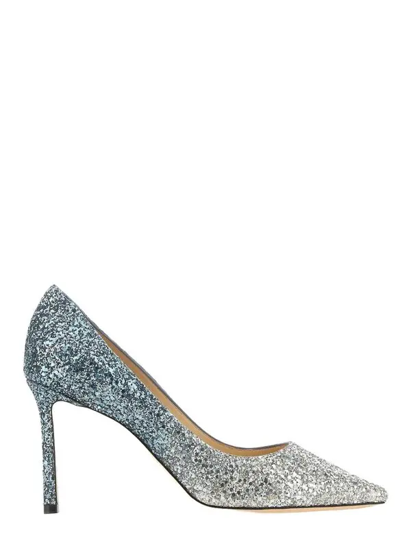 JIMMY CHOO Romy -tone Glitter Fabric Pumps With High Stiletto Heel - Silver