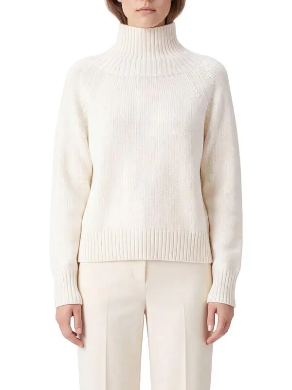 Michael Kors High Neck Jumper In Pure Merino Wool With Dropped Shoulders - Brown