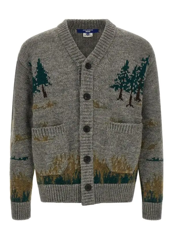 Junya Watanabe Intarsia Cardigan - Gray