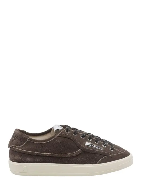 AUTRY Windscape Low-top Sneakers In Brown Suede Cow Leather - Dark