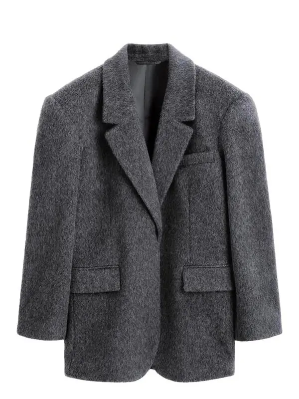 Cos Brushed-wool Blazer - Gray
