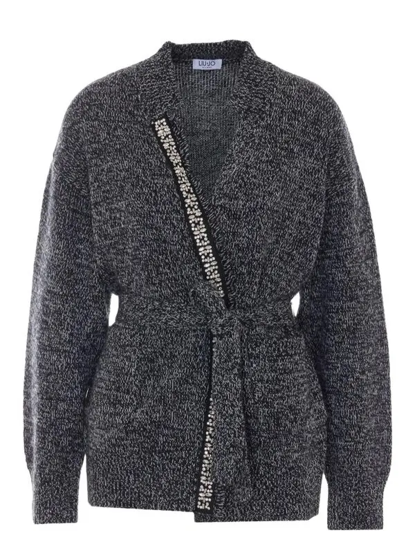 Liu Jo Embellished Belted Cardigan - Grey