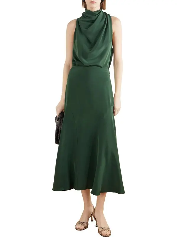Altuzarra Elton Paneled Silk-satin Midi Skirt - Multi
