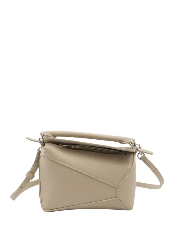 Loewe Puzzle Edge Mini Leather Handbag - Beige