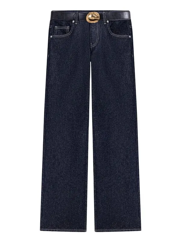 NOCTURNE Belt Detail Wide Leg Jeans - Blue