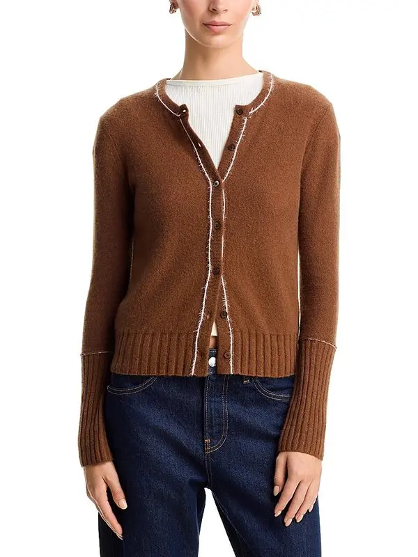 Guest In Residence Cashmere Flurry Jane Cardigan Sweater - Walnut
