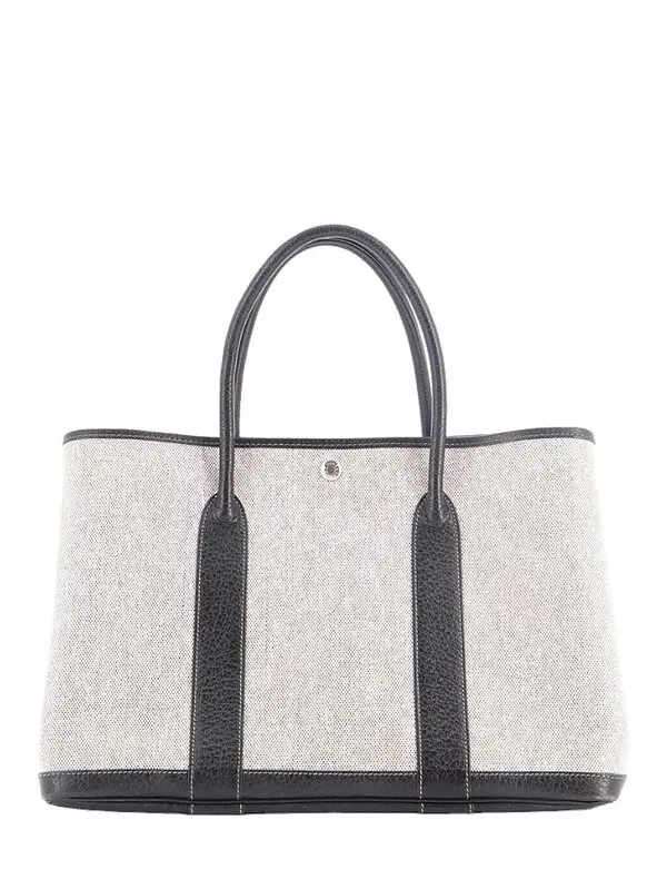 Hermès 36 Garden Party Tote Toile And Leather - Black