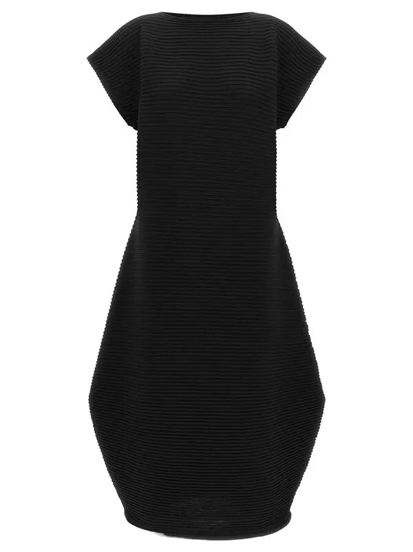Issey Miyake Zig Zag Knit' Dress - Black