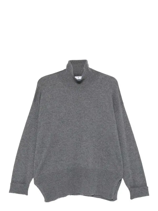 PT TORINO High-neck Drop-shoulder Sweater - Grey