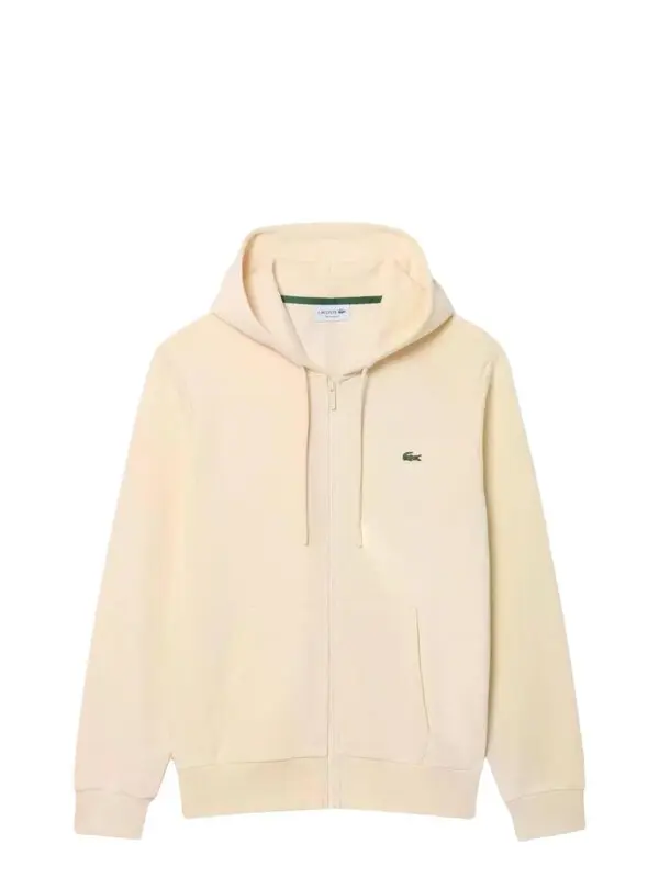 Lacoste Classic Fit Zip-up Fleece Sweatshirt - Neutrals