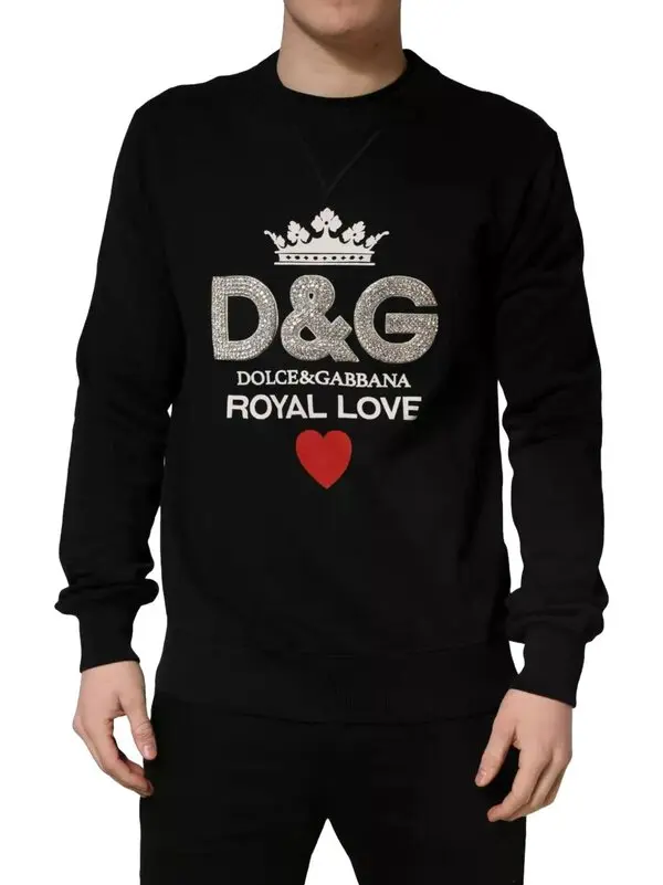 Dolce & Gabbana Royal Love Embellished Sweatshirt - Black