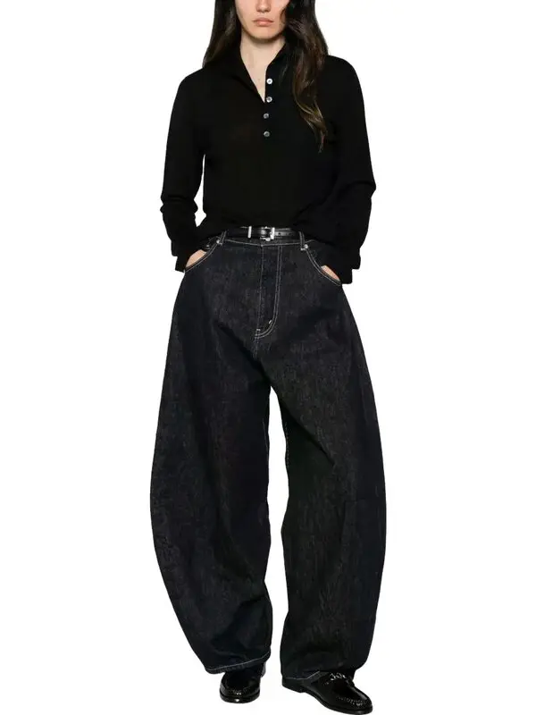 Liviana Conti High-neck Button-up Sweater - Black