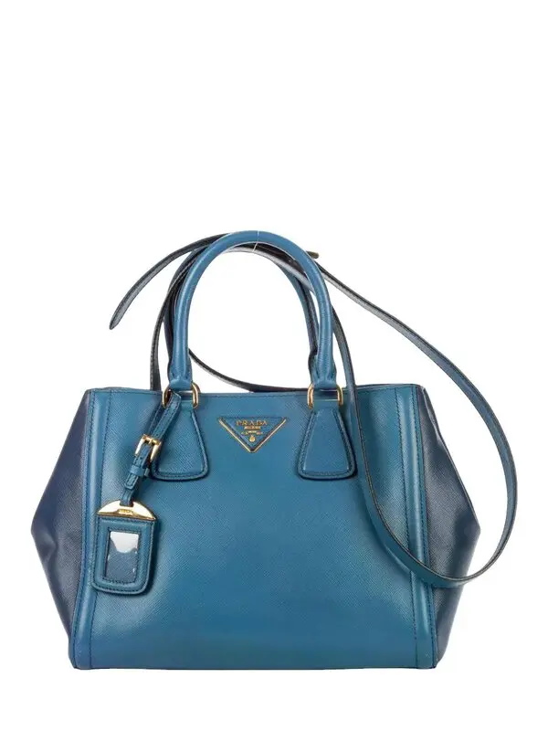 Prada Small Galleria Saffiano Leather Tote Bag - Blue