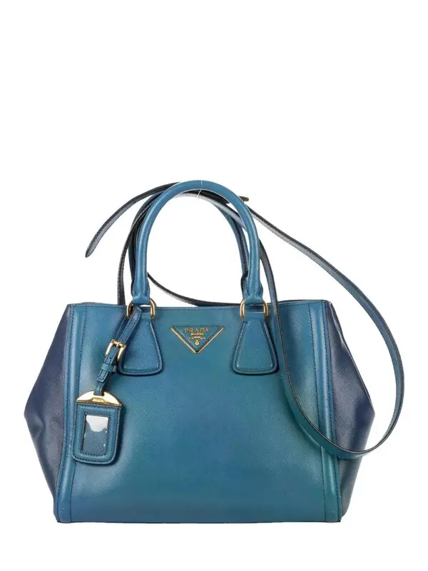Prada Small Galleria Saffiano Leather Tote Bag - Blue