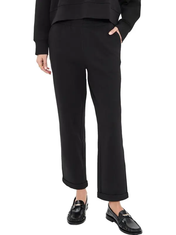 PERFECTWHITETEE Flat Front Cuffed Pants - True Black