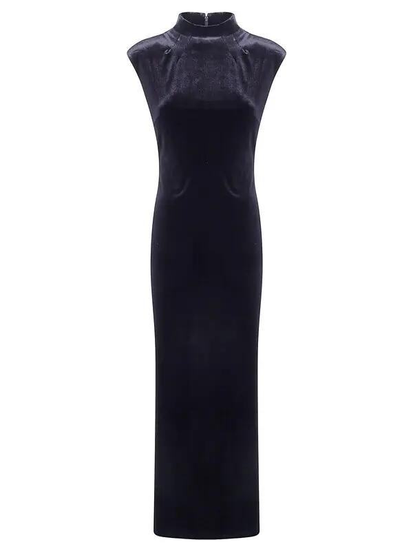 Ralph Lauren Dress Knit Gown "knit Gown Dress - Black