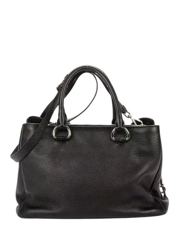 Prada Vitello Daino Leather Tote Bag - Black