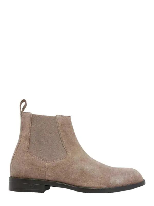 BOSS Suede Chelsea Boots With Elasticated Panels - Neutrals