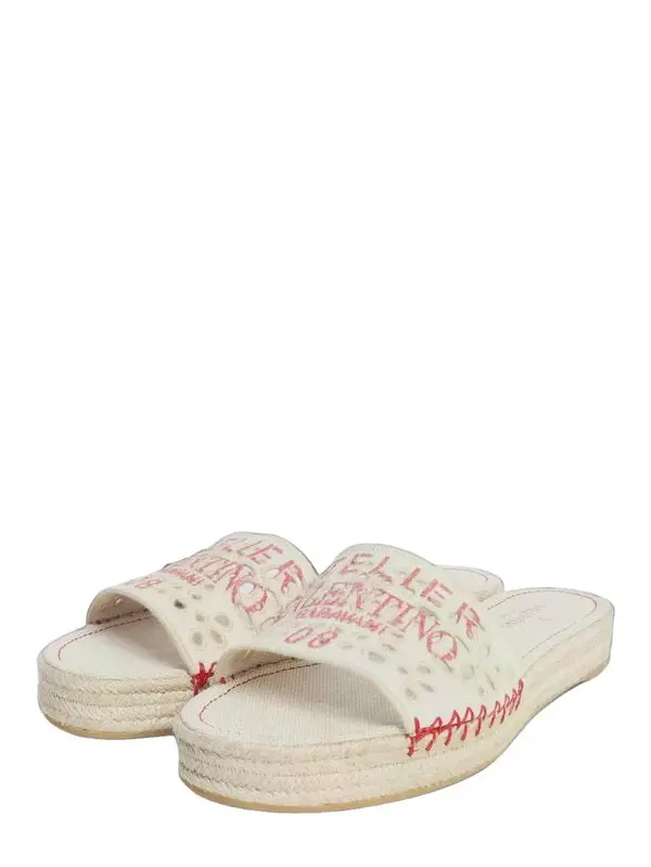 Valentino Garavani Atelier Broderie Slides - Neutrals