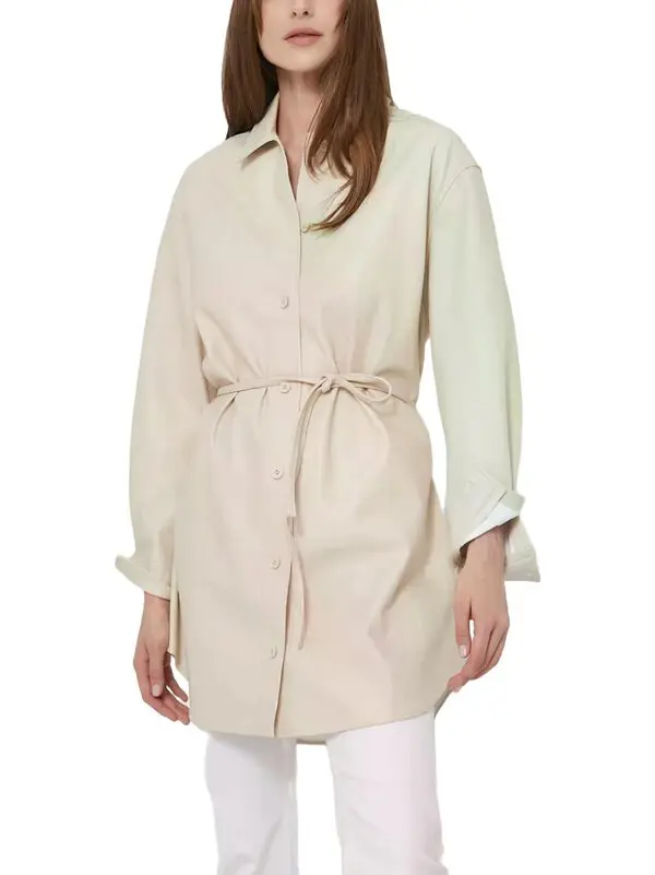 Samsøe Samsøe Button-down Belt-detail Shirt - Neutrals