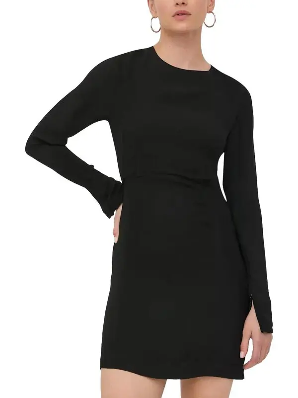 HERSKIND Olivia Tie-back Long-sleeve Mini Dress - Black