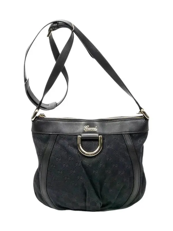 Gucci G Canvas Abbey D-ring Shoulder Bag - Black