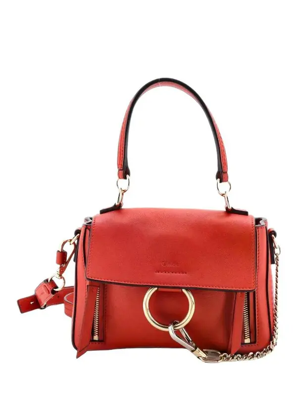 Chloé Faye Day Bag Leather Mini Shoulder Bag - Orange