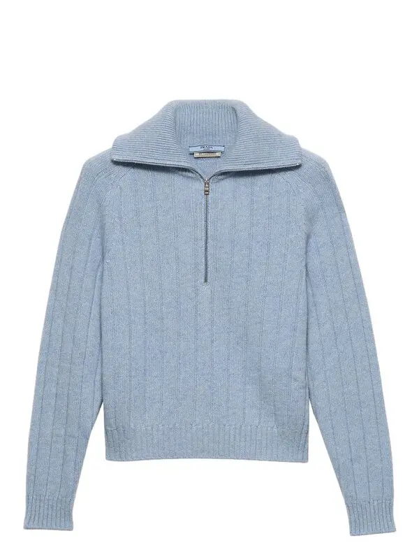 Prada Cashmere Polo Sweater - Blue