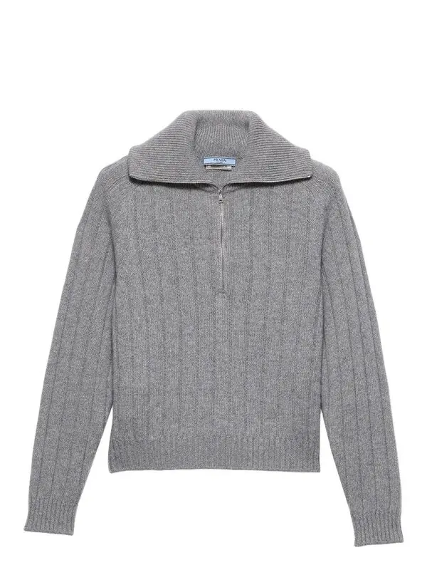 Prada Cashmere Polo Sweater - Grey