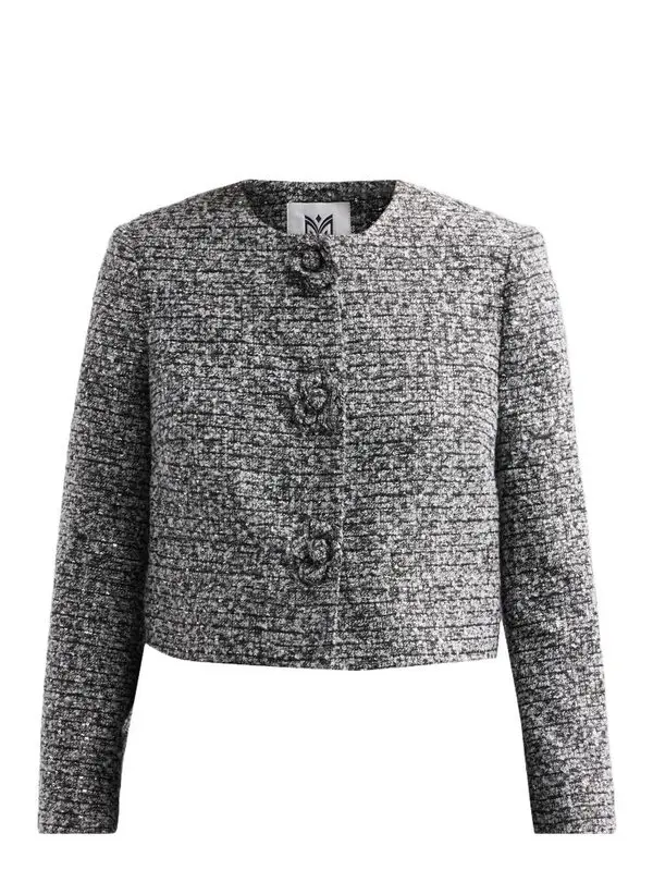 MILLY Selena Crop Jacket - Grey Multi