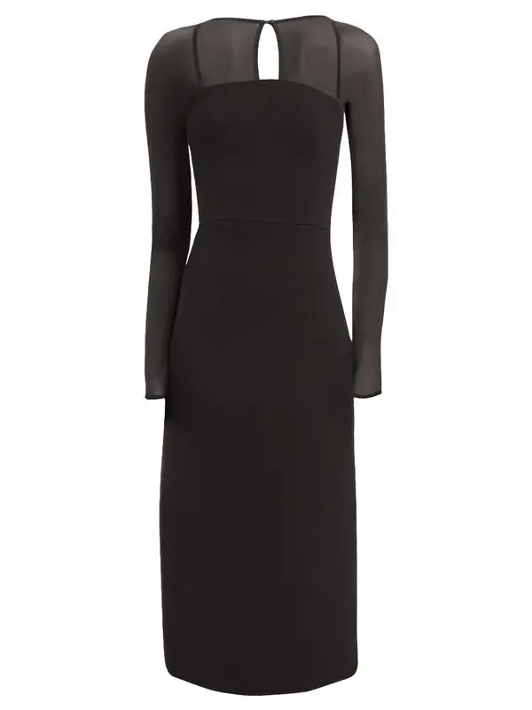 Dress The Population Maxine Sheer Sleeve Cocktail Dress - Black