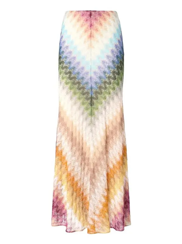 Missoni Long Viscose Skirt With Lace Motif - Multicoloured