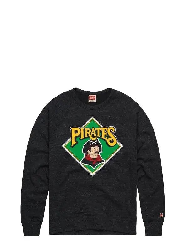 HOMAGE Pittsburgh Pirates Cooperstown Collection Raglan Tri-blend Sweatshirt - Charcoal