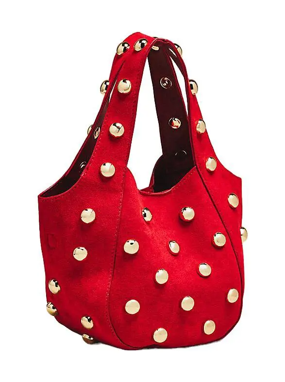 Anthropologie Sonia Faux Suede Mi Slouchy Tote Bag - Red