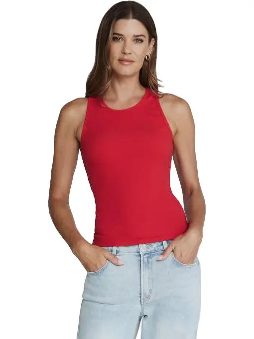 7 Diamonds Modal Ribbed Crew Tank - Ruby Red