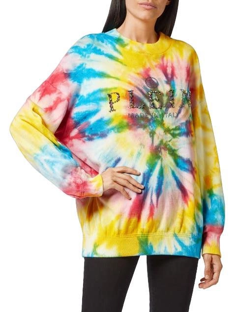 Philipp Plein Pullover Round Neck Ls Tie Dye - Multicolor