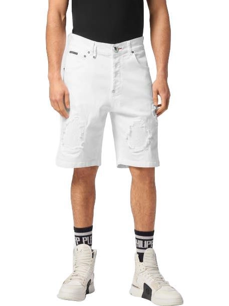 Philipp Plein Denim Shorts Formentera Distressed - Summersnow