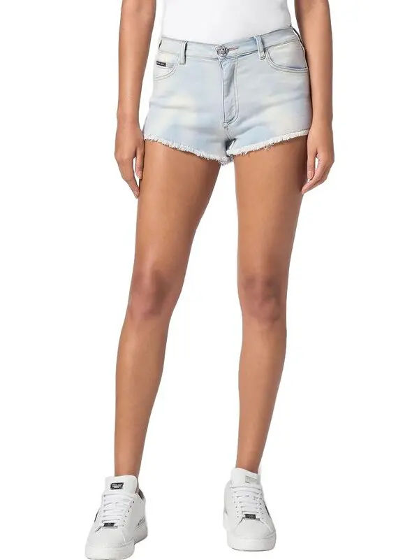 Philipp Plein Denim Shorts - Icecube