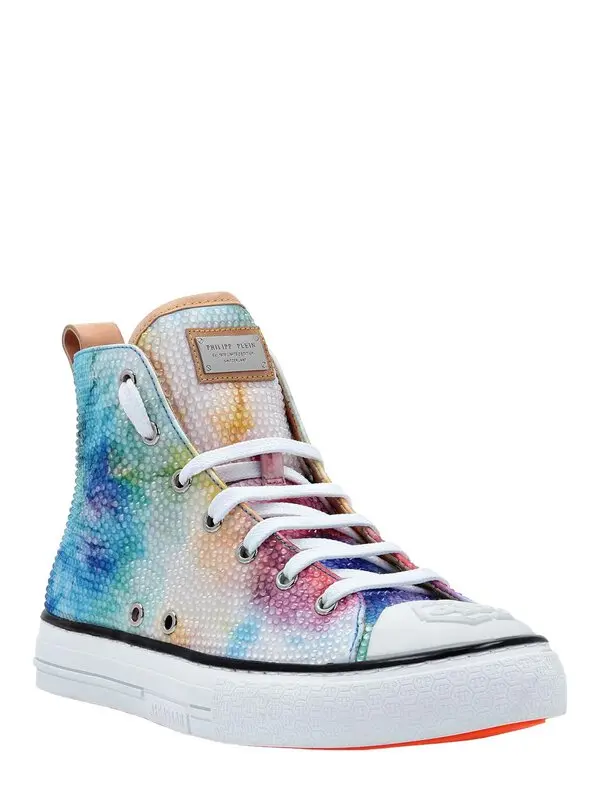 Philipp Plein Satin Hi-top Sneakers Tie Dye - Multicolor