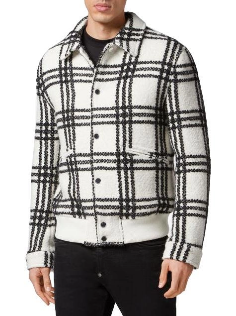 Philipp Plein Alpaca Wool Bomber Gothic Plein - White/black