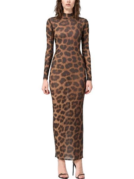 Philipp Plein Open Back Tulle Dress - Leopard