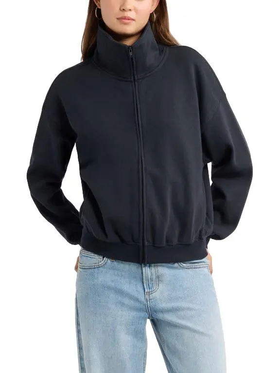 Bp. Everyday Fleece Funnel Neck Zip Sweatshirt - Black Jet