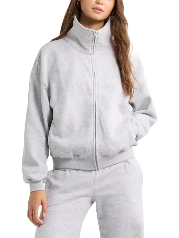 Bp. Everyday Fleece Funnel Neck Zip Sweatshirt - Grey Soft Heather