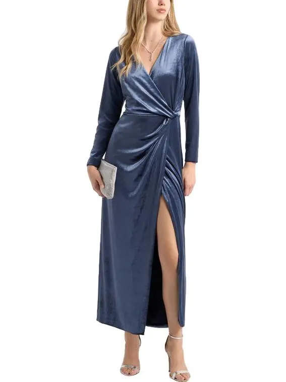 Chelsea28 Twist Long Sleeve Maxi Dress - Navy Iris